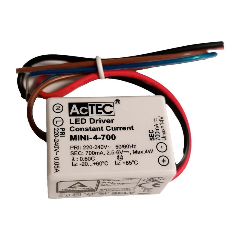 Mini Led Driver IP65 Corrente Costante 700mA 2,5V-6VDC 4W 48X38X21mm ...